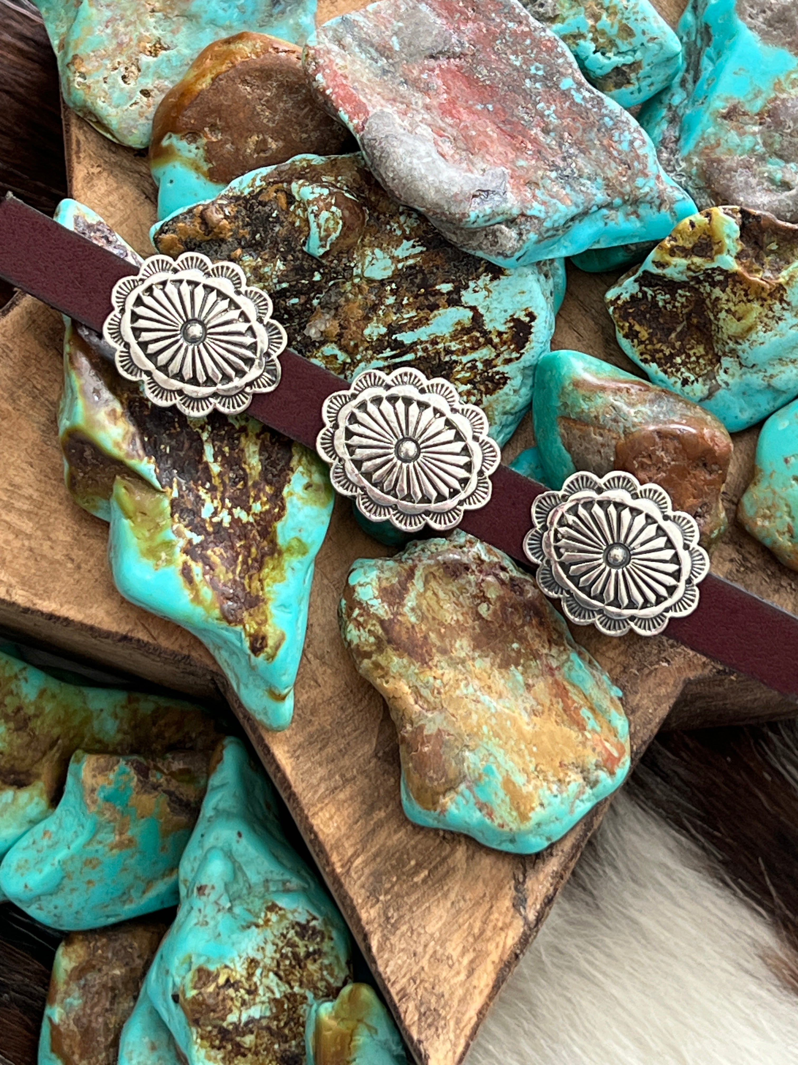 Sterling Silver Traditonal Style Concho Slide – Nizhoni Traders Bead ...